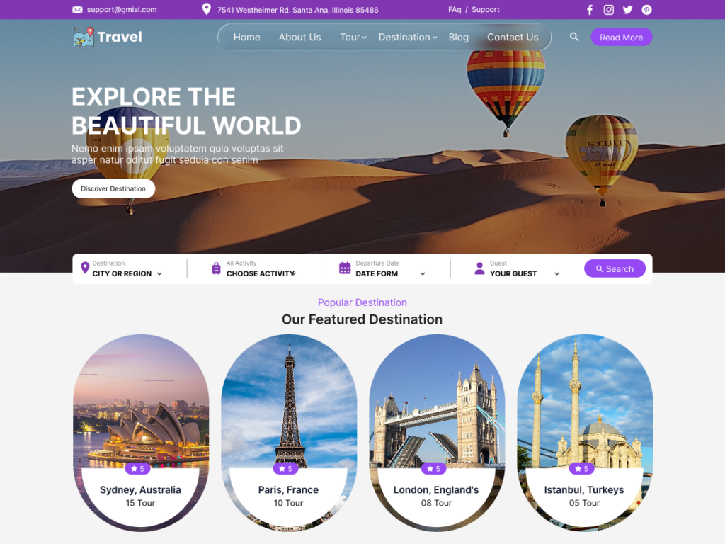 Tour WordPress Theme| Ignite Your Wanderlust, Roam Free
