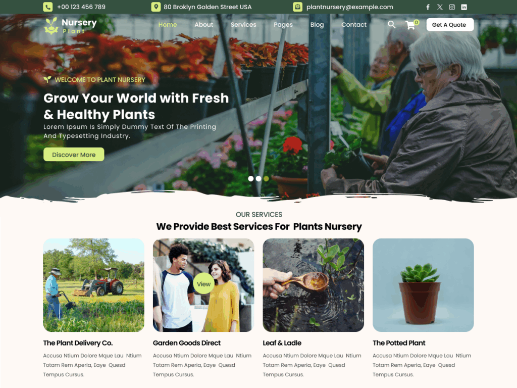 Plant Nursery WordPress Theme for Garden & Eco Shops
